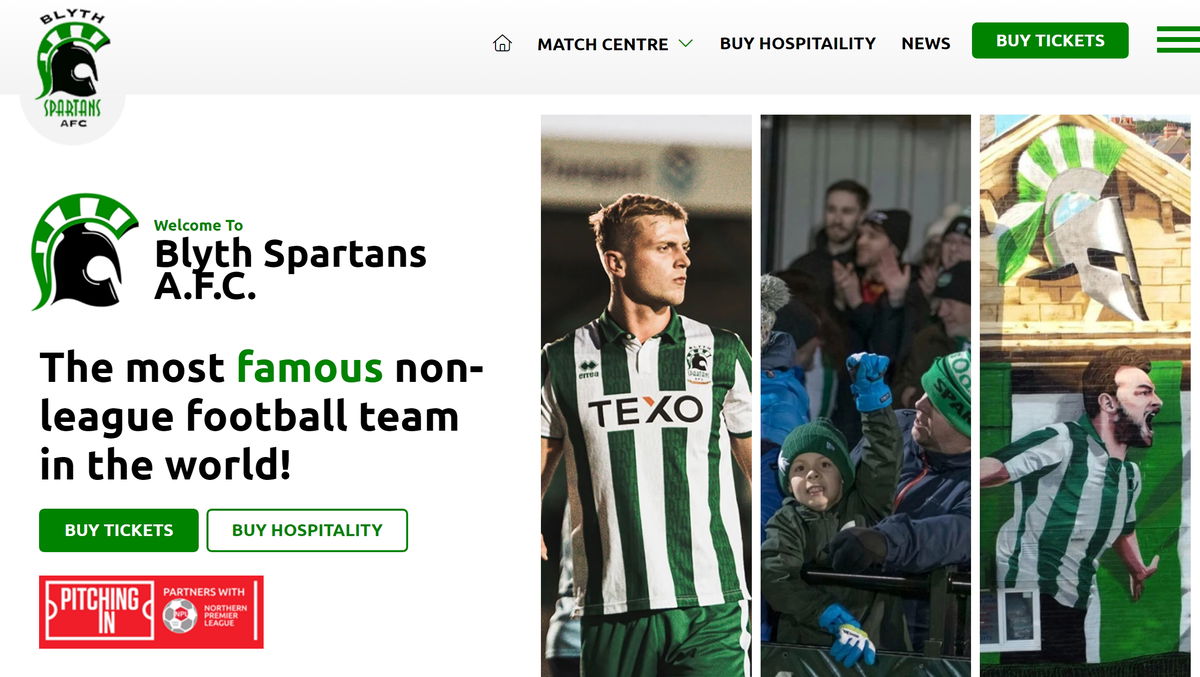 New Web Design For Blyth Spartans - Blyth Spartans