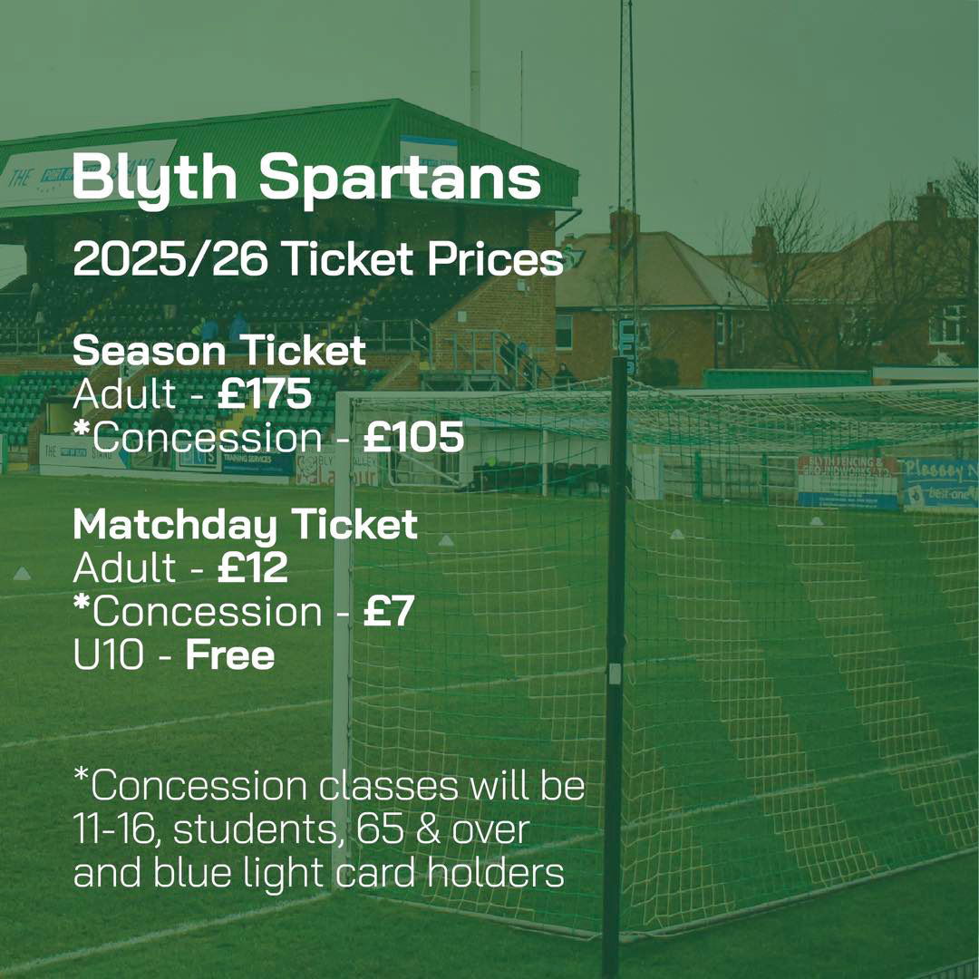 Season Ticket Prices | 2025/26 - Blyth Spartans