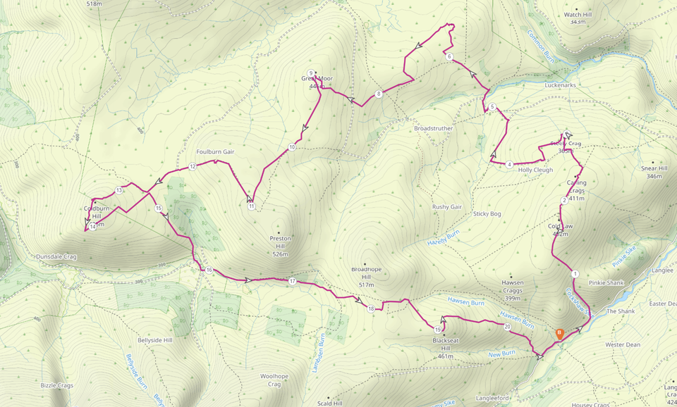 Cold Law, Great Moor, Coldburn Hill And Views Over Bizzle Crags In The ...