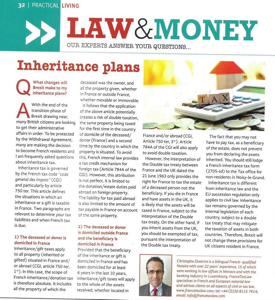 Inheritance Plans - French Tax Law